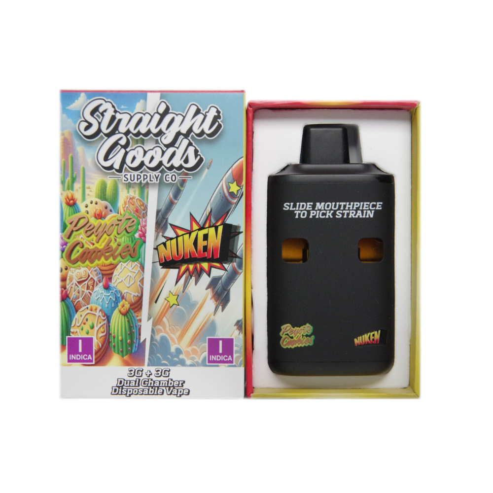 Straight Goods – 6g Disposable THC Vape – Peyote Cookies x Nuken | Goldbuds