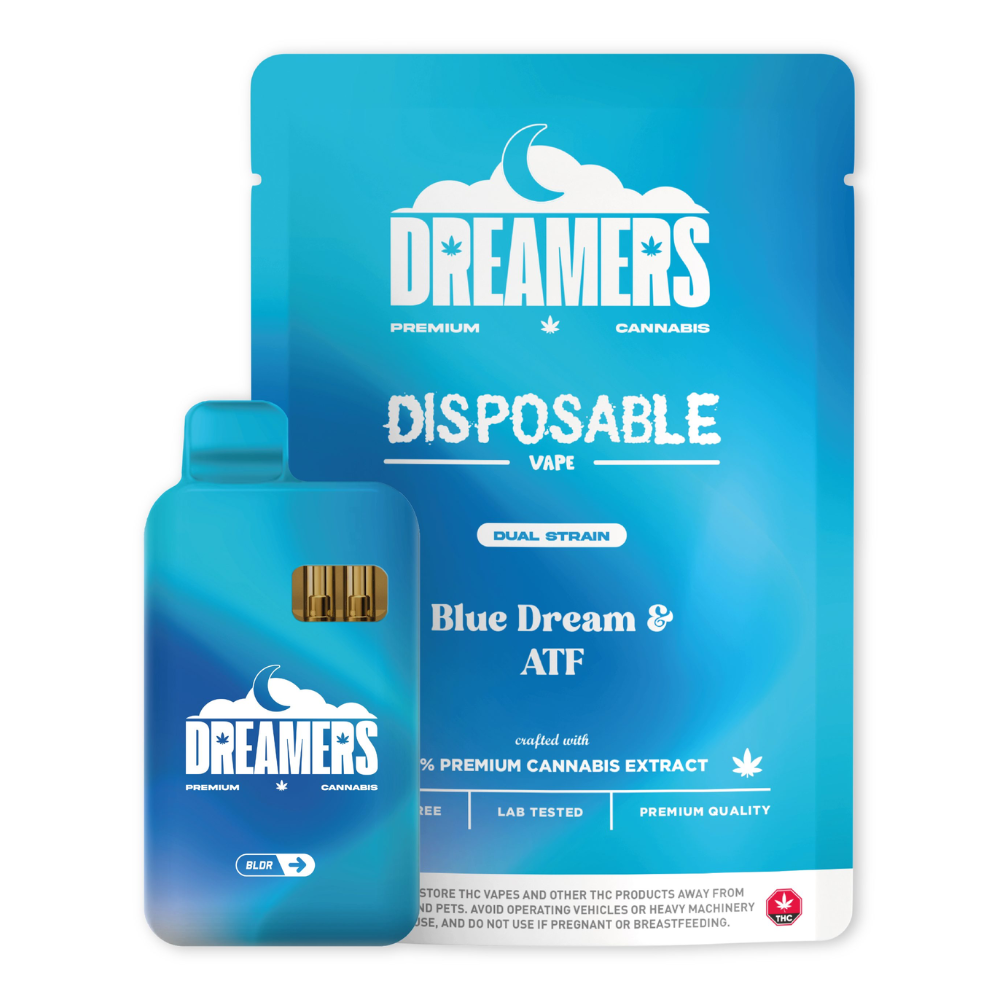 Dreamers – 6g Disposable THC Vape Pen – Blue Dream & ATF | Goldbuds